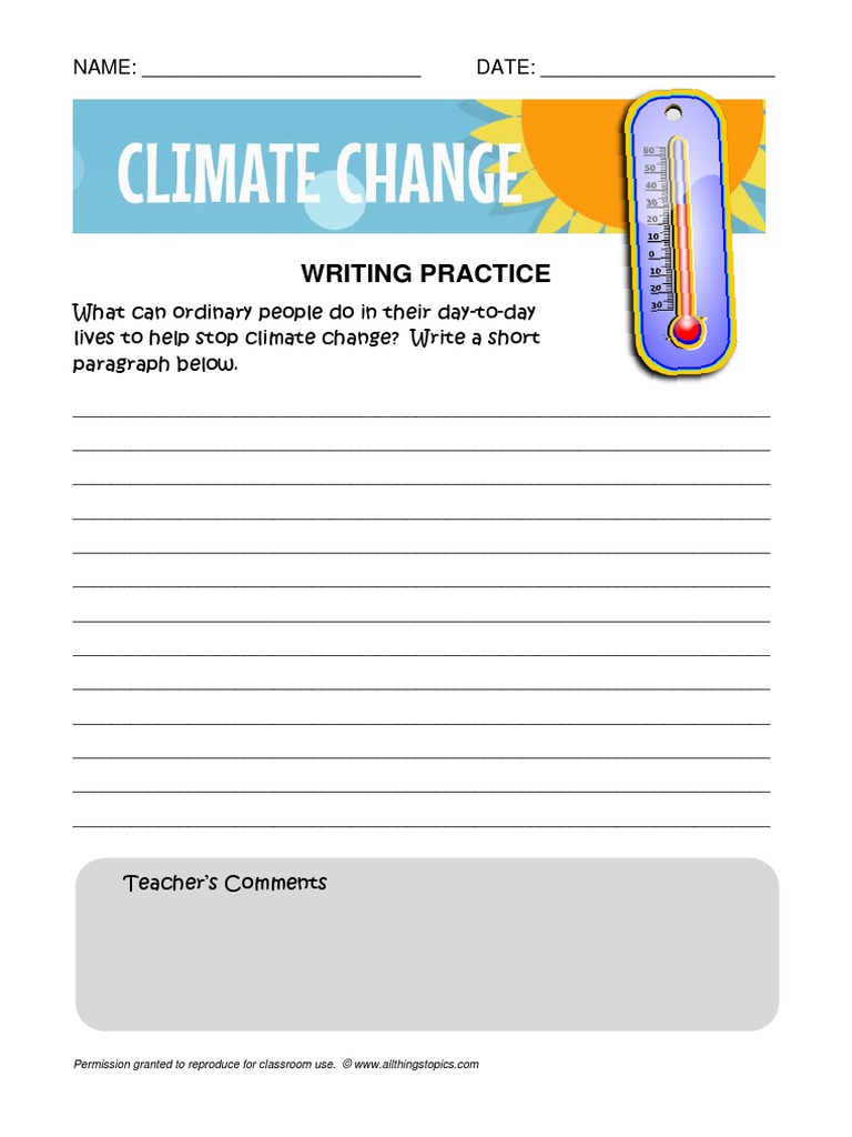Writing Practice Climate Change | PDF