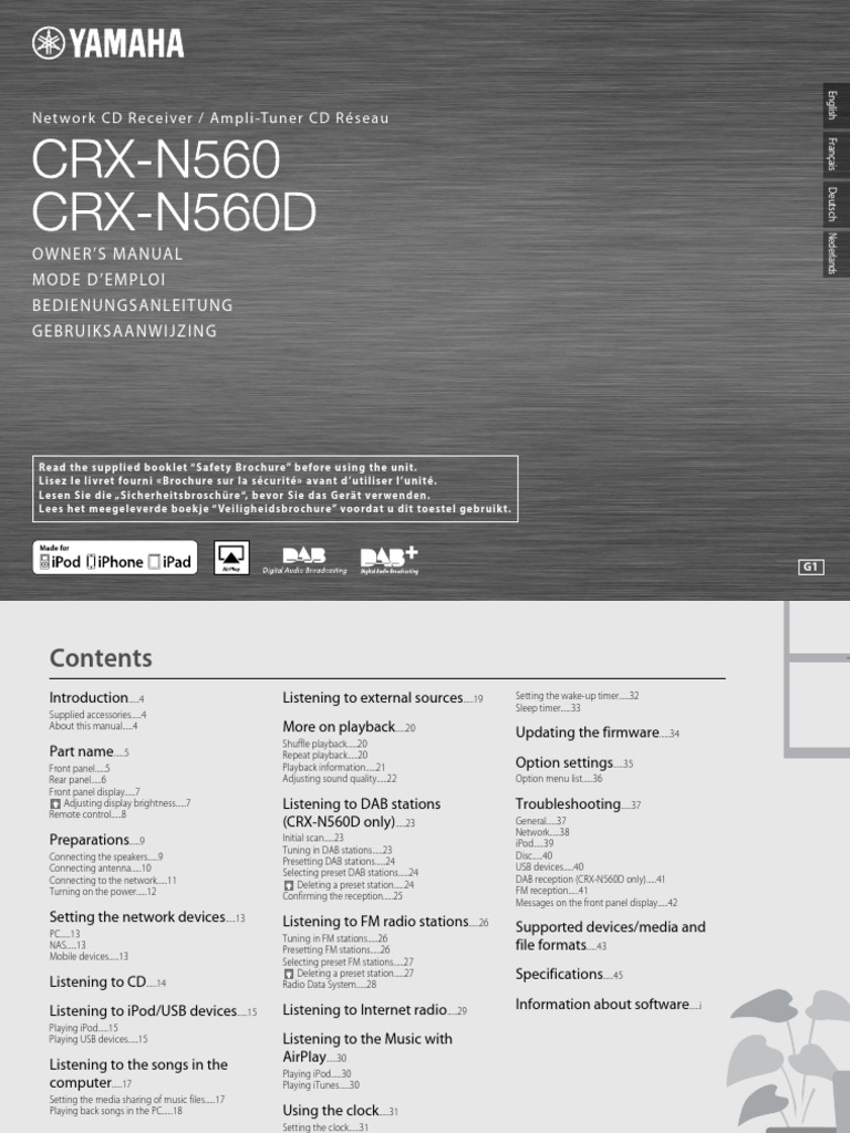 CRX-N560 N560D Om G1-1 EnFrDeNl | PDF | I Pod | Computer Network