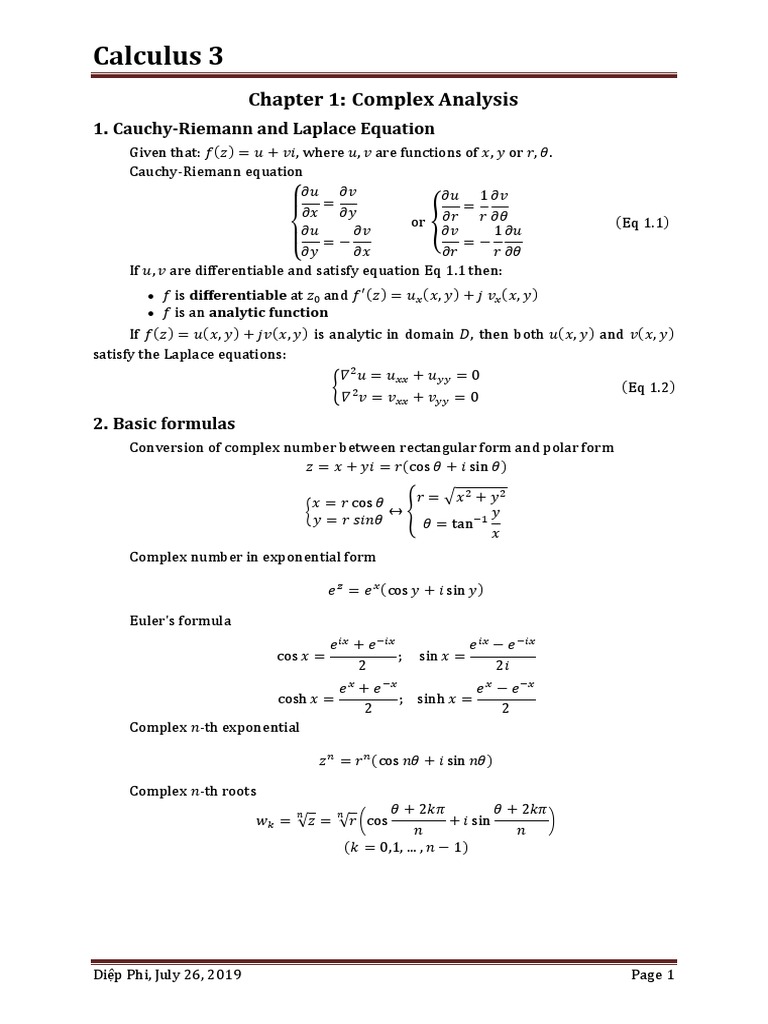 Calculus 3 | PDF | Complex Number | Laplace Transform Calculus 3 | PDF | Complex Number | Laplace Transform
