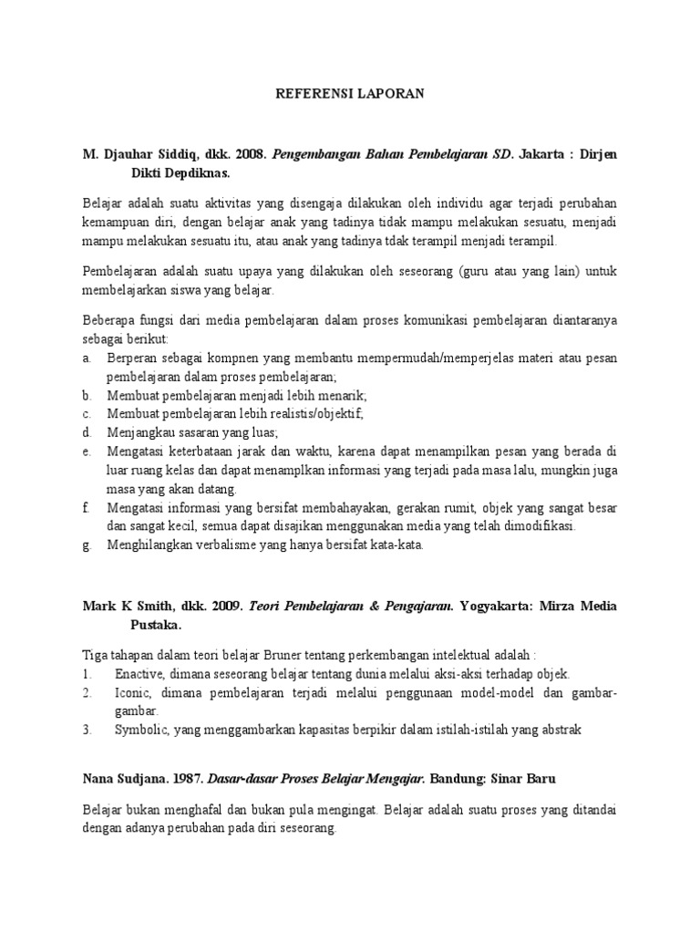 Referensi Laporan | PDF | Karier & Perkembangan | Sains & Matematika