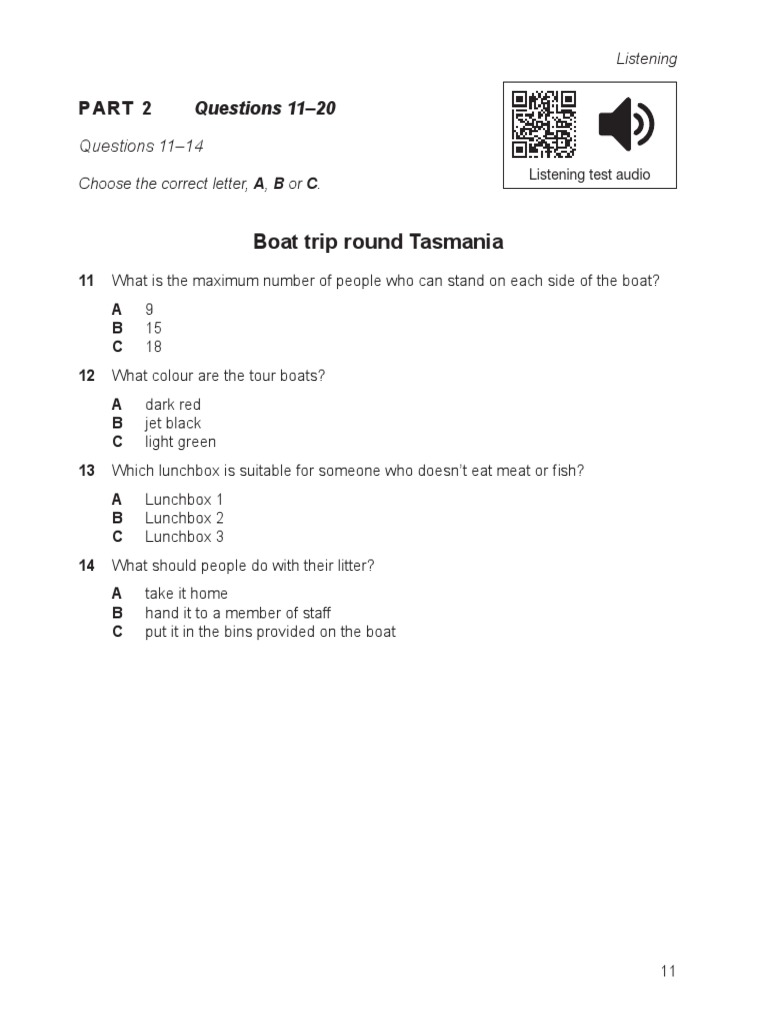 Listening Test Questions 11-20 | PDF
