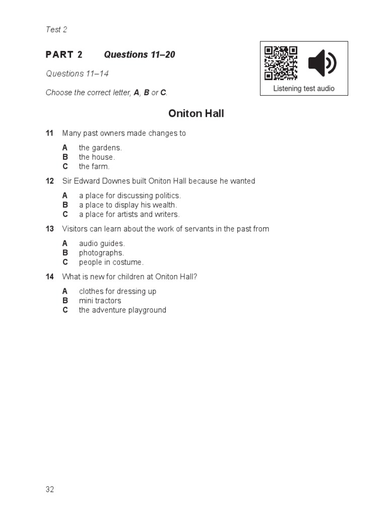Cam 17 Listening T2 S2 MCQs PDF | PDF