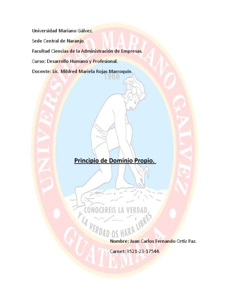 Dominio Propio | Descargar gratis PDF | Pensamiento | Libre albedrío