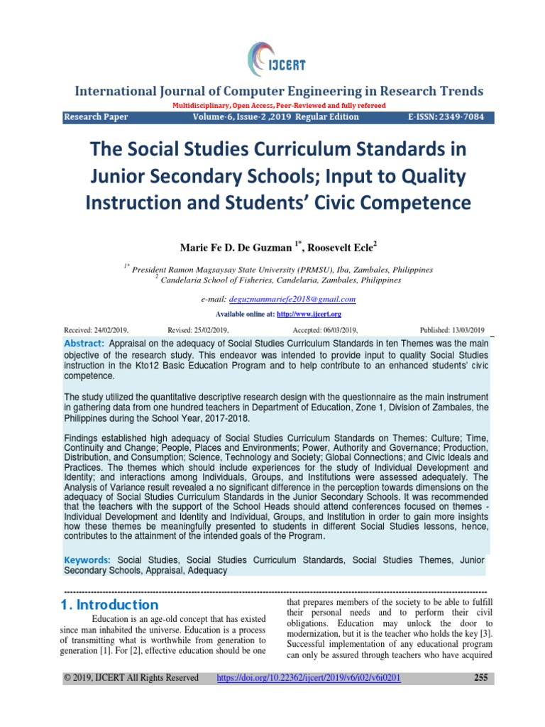 The Social Studies Curriculum Standards | PDF | Curriculum | Teachers
