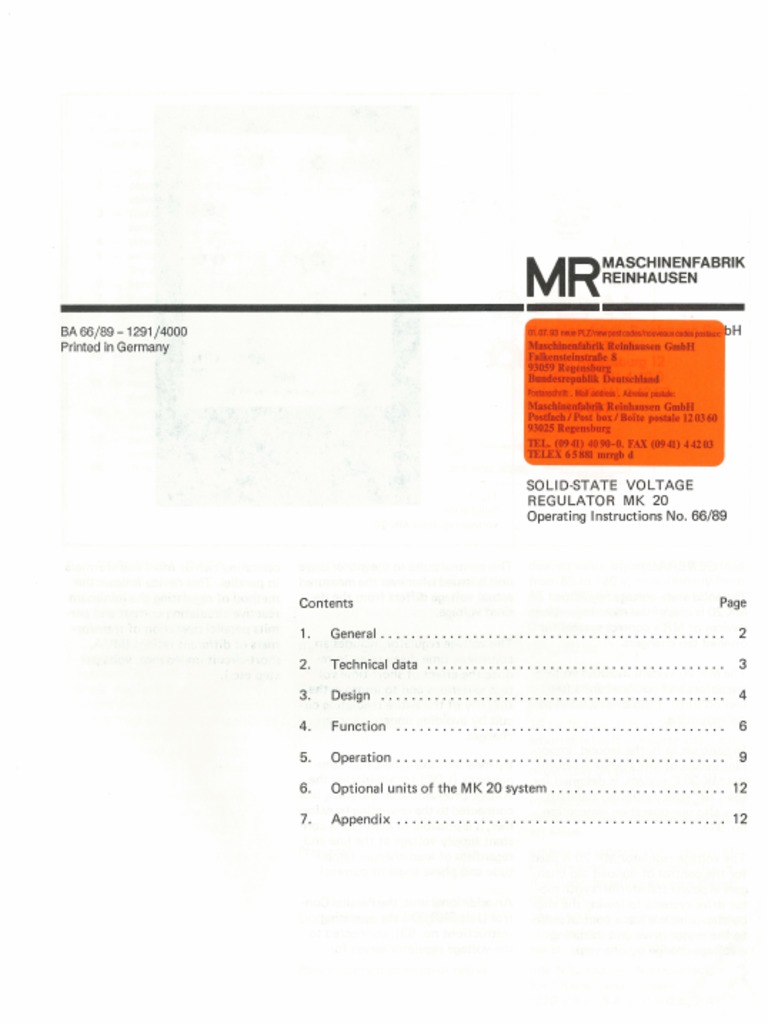 MR MK20 | PDF