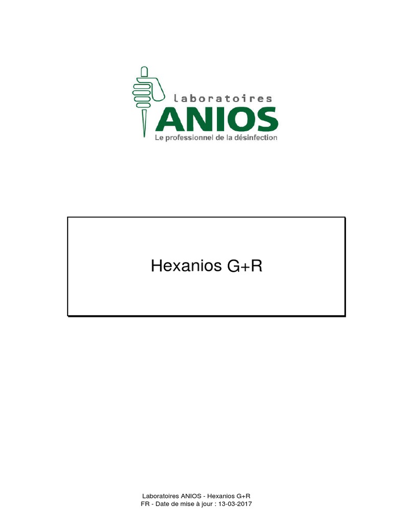 Fiche technique Hexanios G+R | PDF | Ph | Substances chimiques