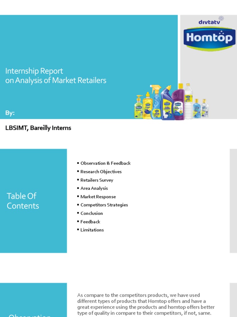 Internship Report For Homtop | PDF | Retail | Brand