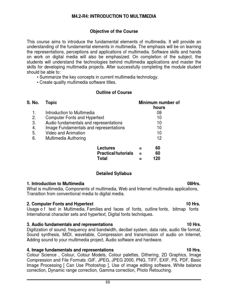 M4.2-R4 Introduction To Multimedia | PDF | Data Compression | Multimedia