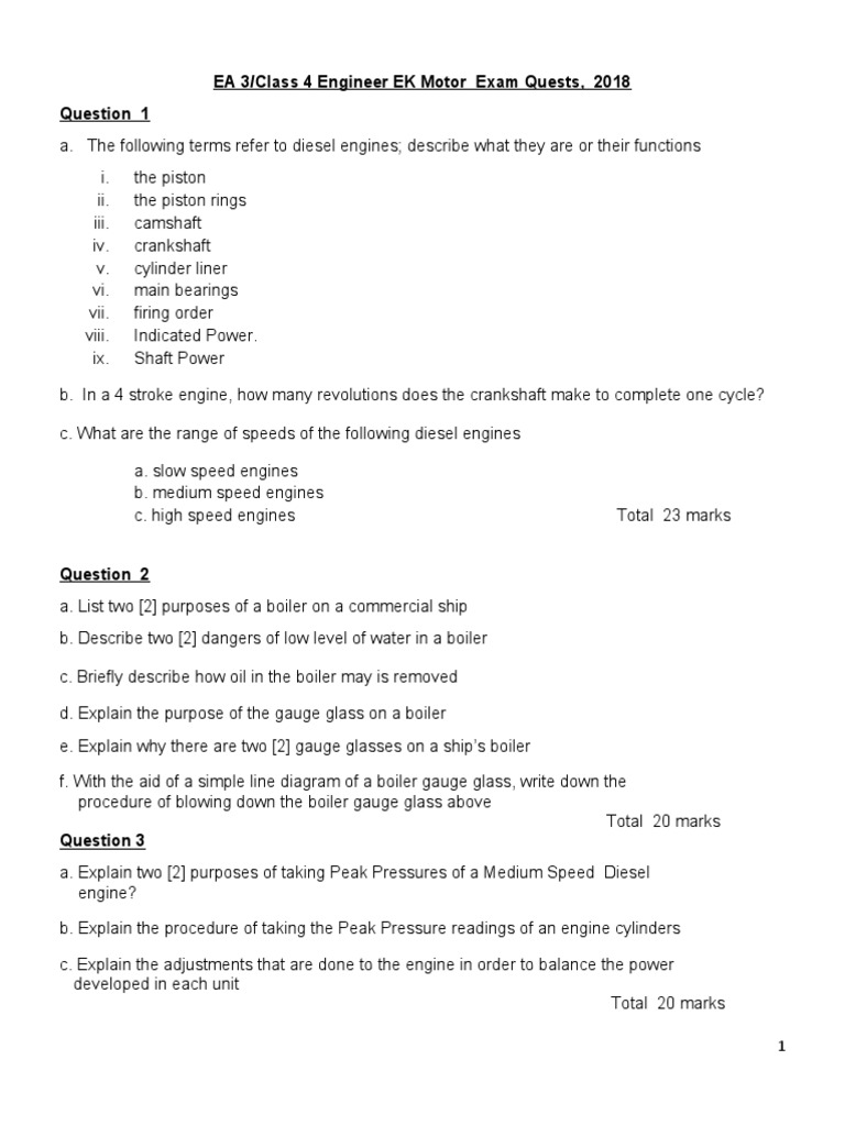 Final DME 452 Exam Q | PDF | Internal Combustion Engine | Diesel Engine Final DME 452 Exam Q | PDF | Internal Combustion Engine | Diesel Engine