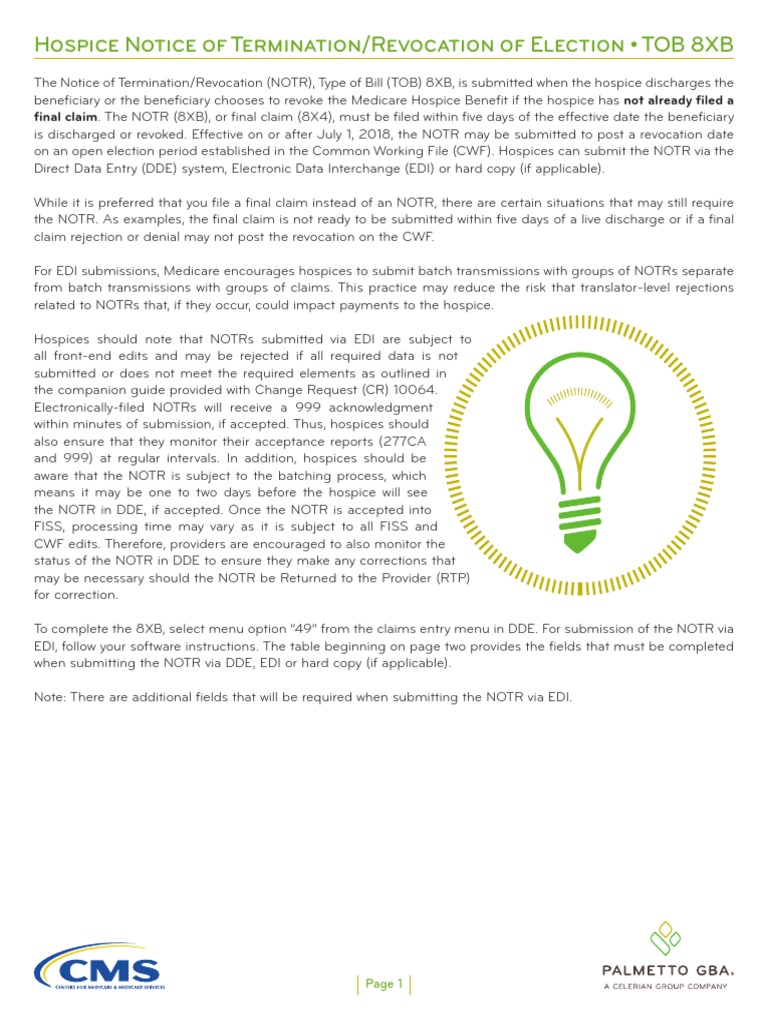 Hospice Notice of Termination Form - English - 2 | PDF | Medicare ...