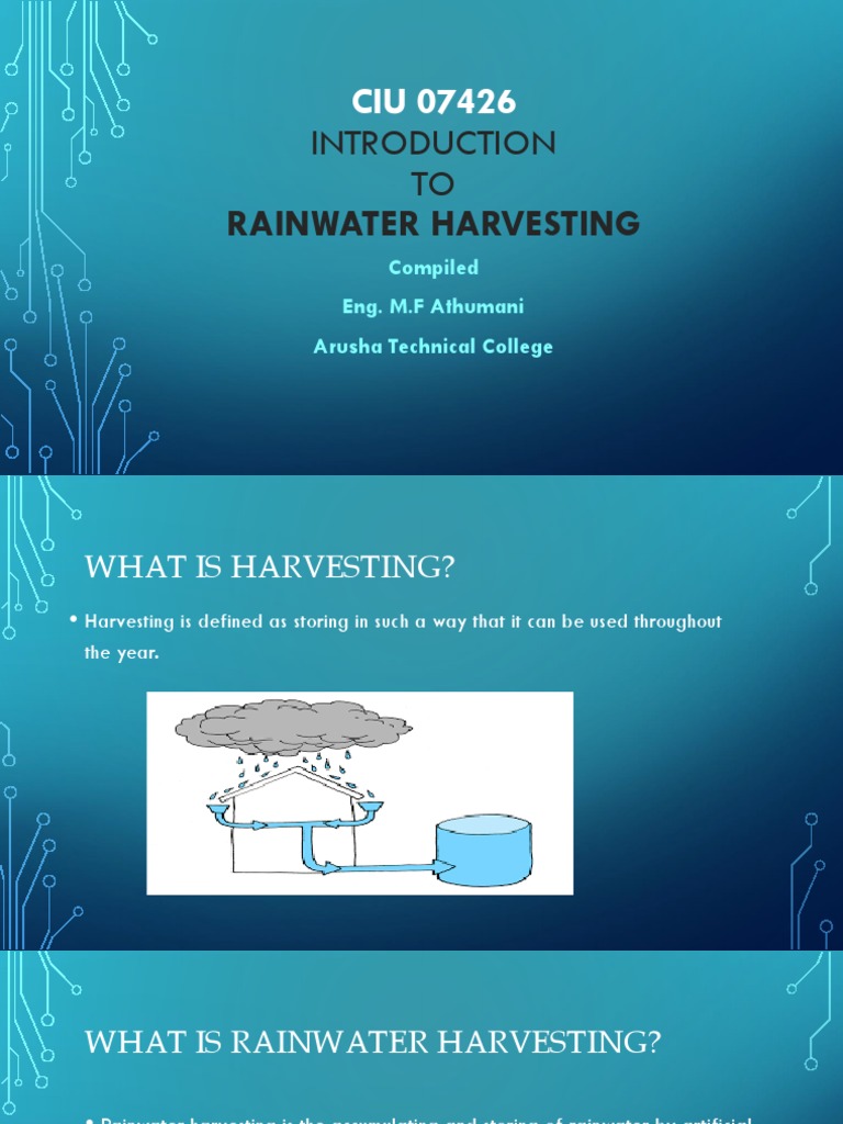 RWH Presentation 1 PDF | PDF | Water | Groundwater
