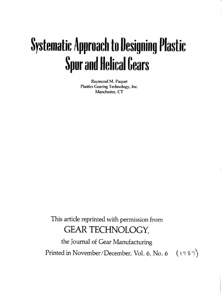 Systematic Approach To Designing Spur and Helical Gears | PDF Systematic Approach To Designing Spur and Helical Gears | PDF