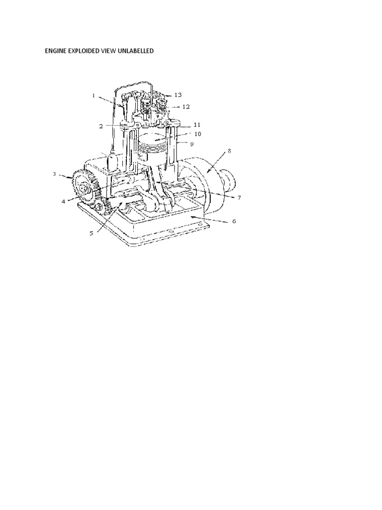 2 ENGINE Exploded View Unlabelled | PDF
