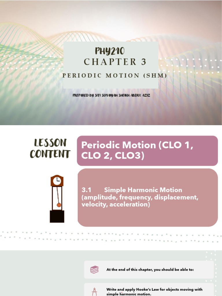 Phy210 Chapter 3 (Part 1) PDF | PDF | Oscillation | Force
