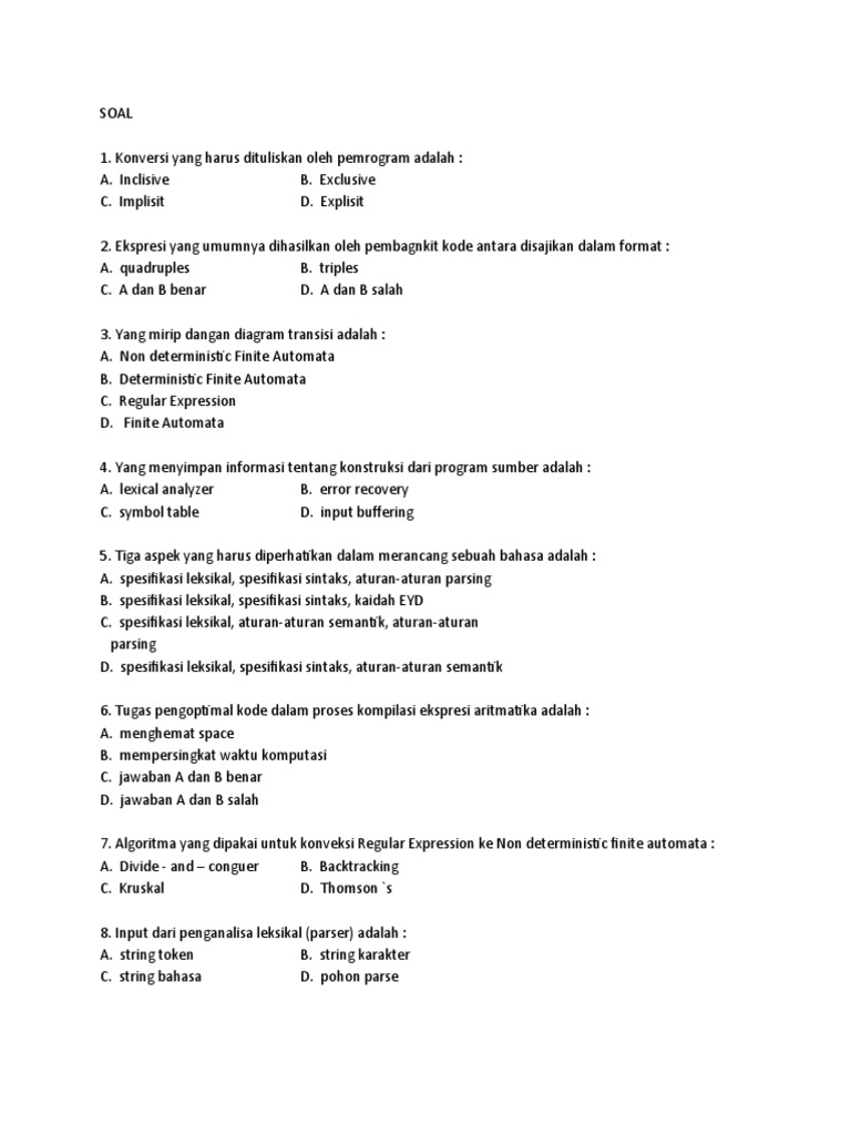 Sumbang Teknik Kompilasi | PDF