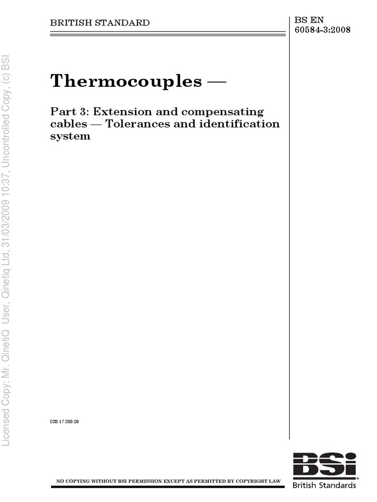 bs60584 3 2008 | PDF | Thermocouple | Electrical Resistance And Conductance