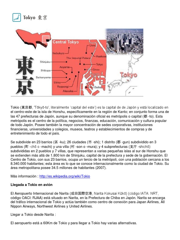 Mapa de Barrios de Tokio | PDF | Tokio