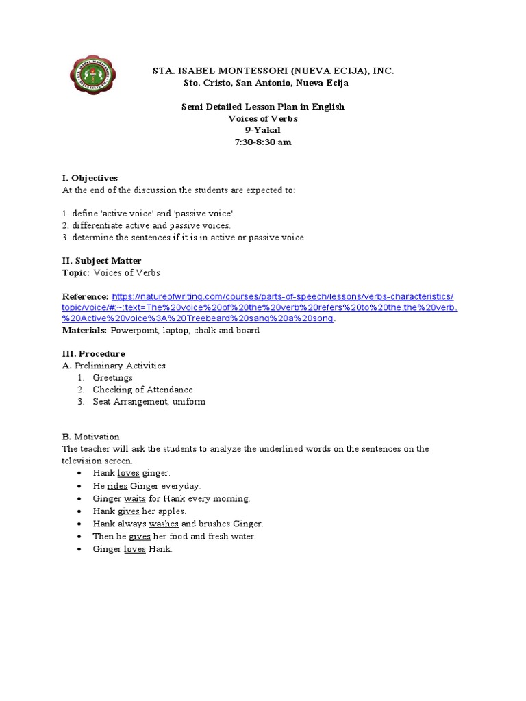 Lesson Plan: Active and Passive Voice | PDF | Subject (Grammar) | Grammar