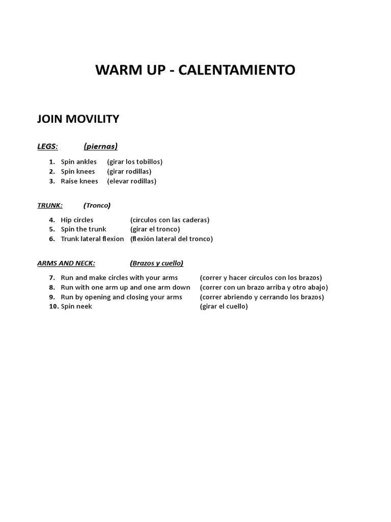 Warm Up | PDF