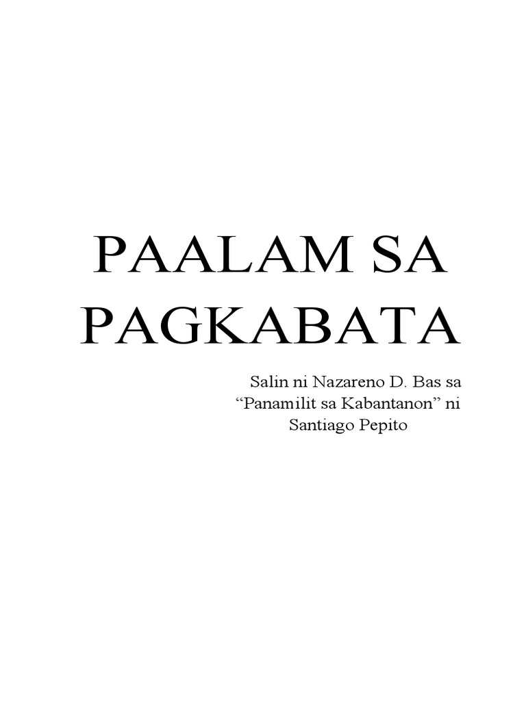 Paalam Sa Pagkabata | PDF