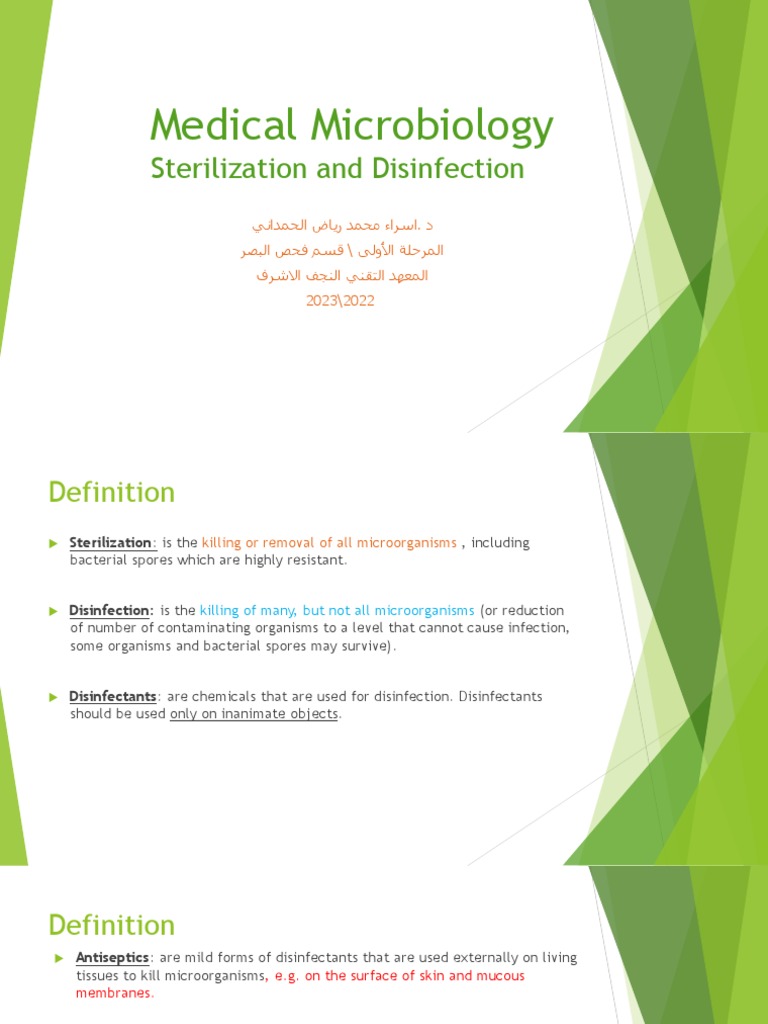 Medical Microbiology LEC 2 PDF | PDF | Sterilization (Microbiology) | Disinfectant