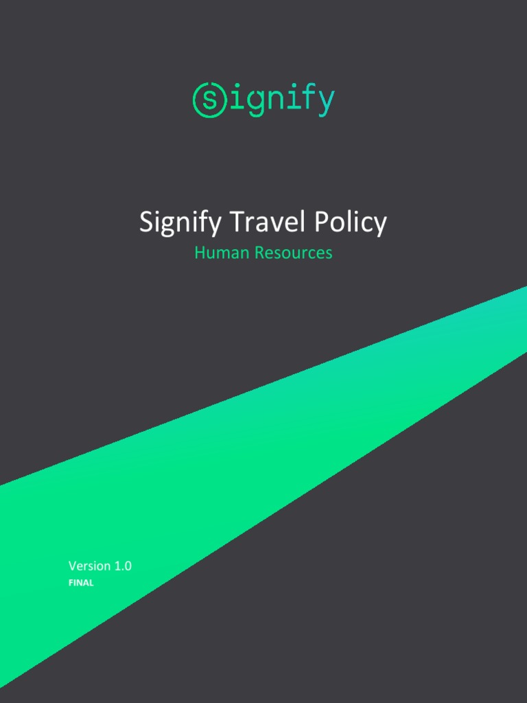 Signify Global Travel Policy Overview | PDF