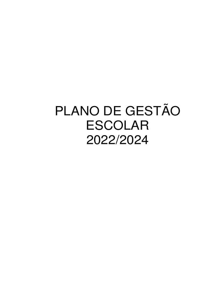 Plano - de - Gestao - Escolar - Modelo | PDF | Pedagogia | Pré-escola