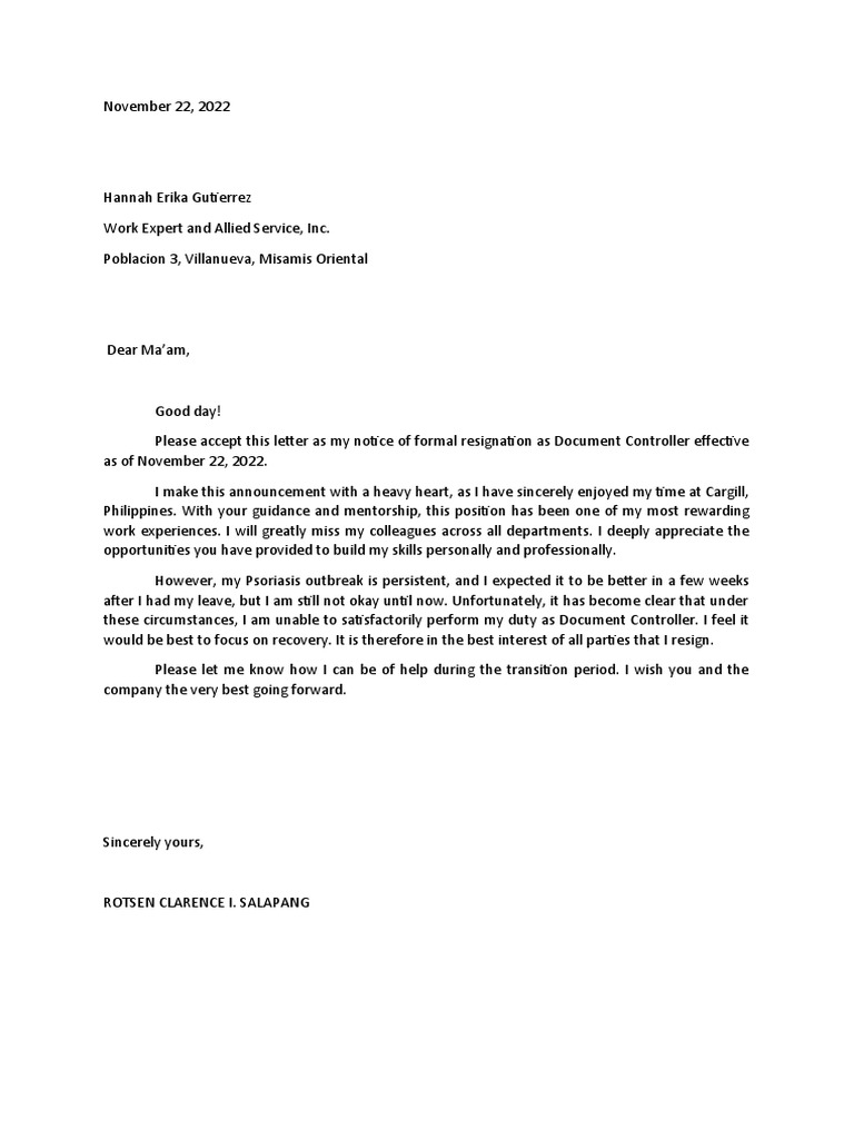 RESIGNATION LETTER.docx | PDF