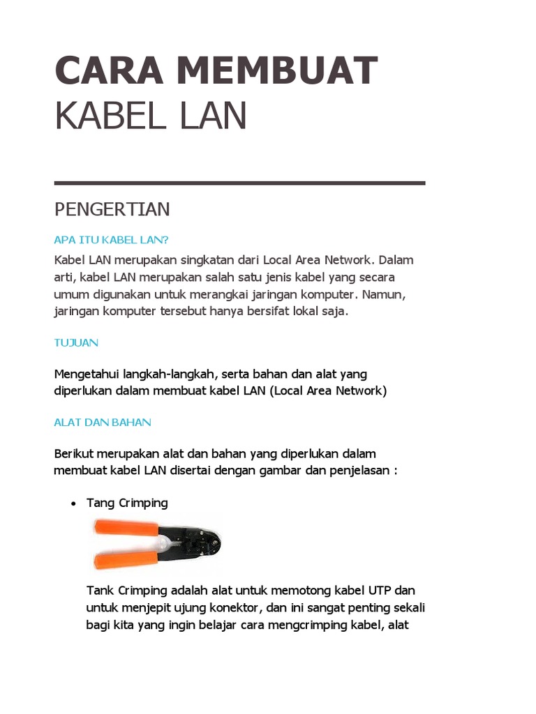 Cara Membuat Kabel LAN | PDF