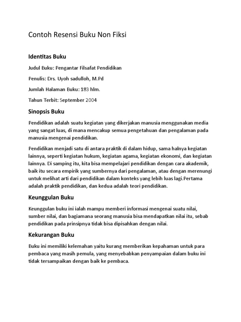 Contoh Resensi Buku Non Fiksi | PDF