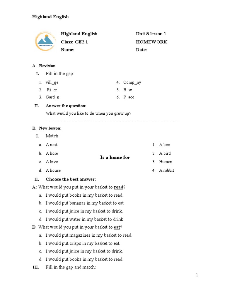 GE2 Unit 8 Lesson 1 | PDF
