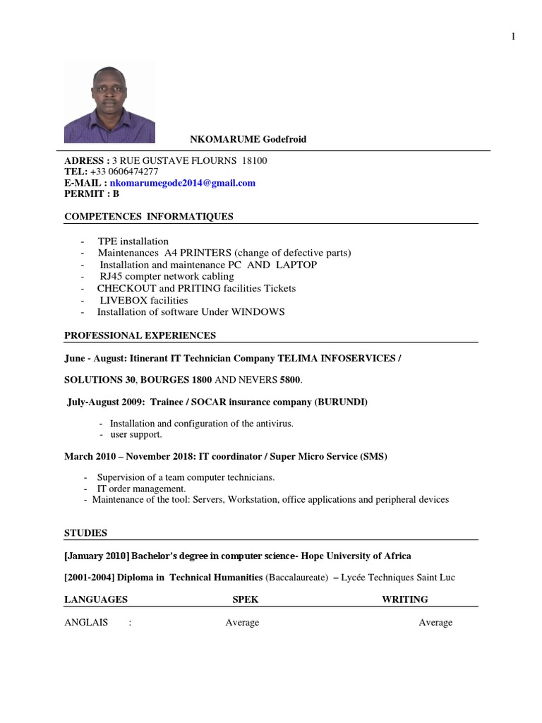 CV Anglais PDF | PDF