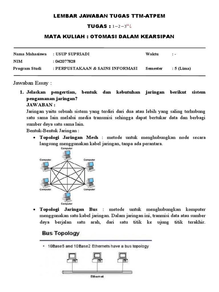 Tugas 3 - Otomasi Dalam Kearsipan - Usup Supriadi - 042077828 | PDF
