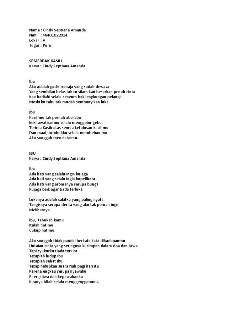 Puisi Ibu | PDF