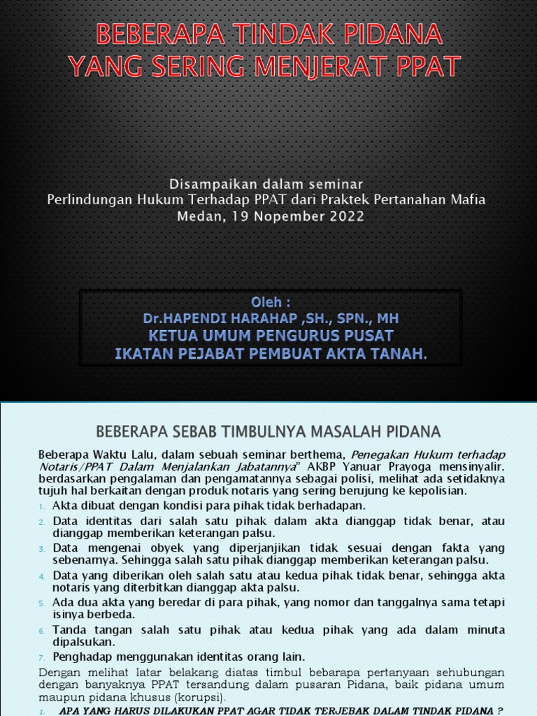 Makalah Perlindungan Hukum Ppat Medan PDF | PDF