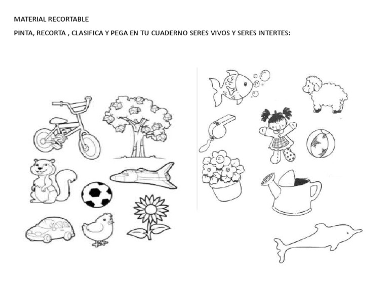 Material Recortable Seres Vivos e Inertes | PDF