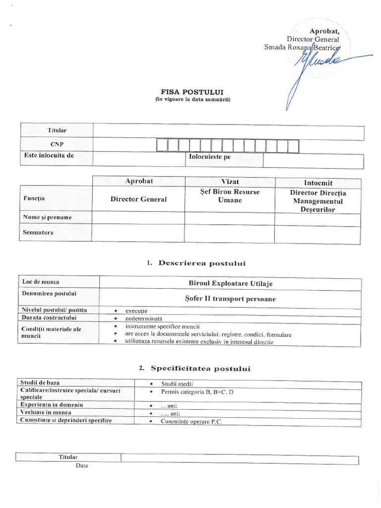 Fisa-de-Post-Sofer | PDF
