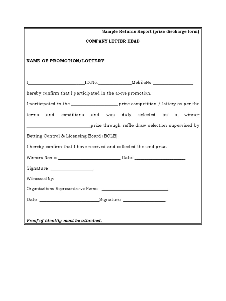 Sample Discharge Form | PDF