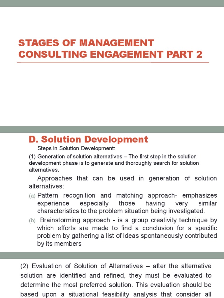 Module 8c - Stages-of-Consulting-Engagement-part-2 | PDF | Evaluation | Cognitive Science