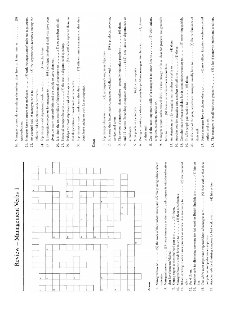 15 BAI 2 Management Verbs - Review 1.25 | PDF
