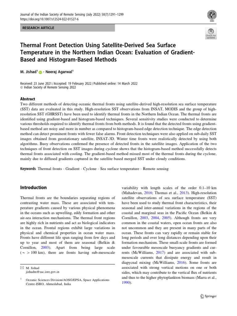 Ocean Thermal Front Detection | PDF | Sea Surface Temperature | Tropical Cyclones