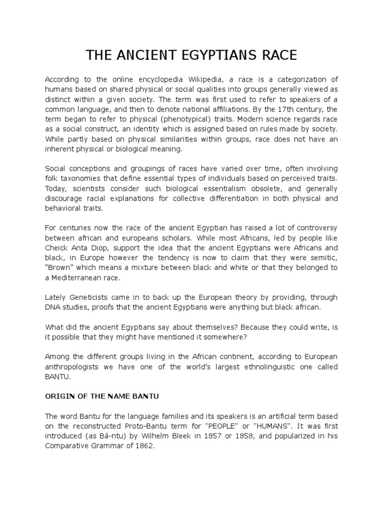 The Ancient Egyptians Race PDF | PDF | Race (Human Categorization ...