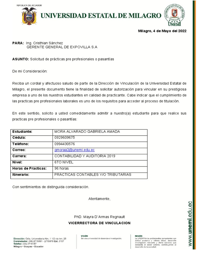 Solicitud de Practicas | PDF