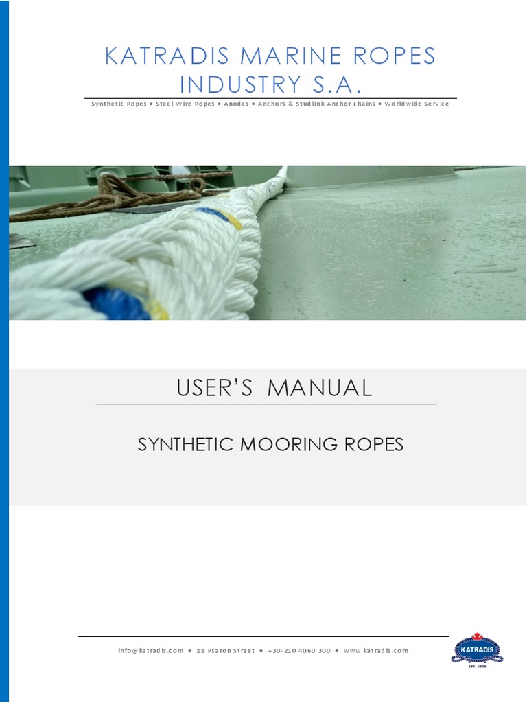 User's Manual - Synthetic Μooring Ropes | PDF | Rope | Yarn