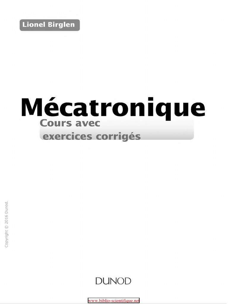 Mécatronique - Cours Avec Exercices Corrigés PDF | PDF