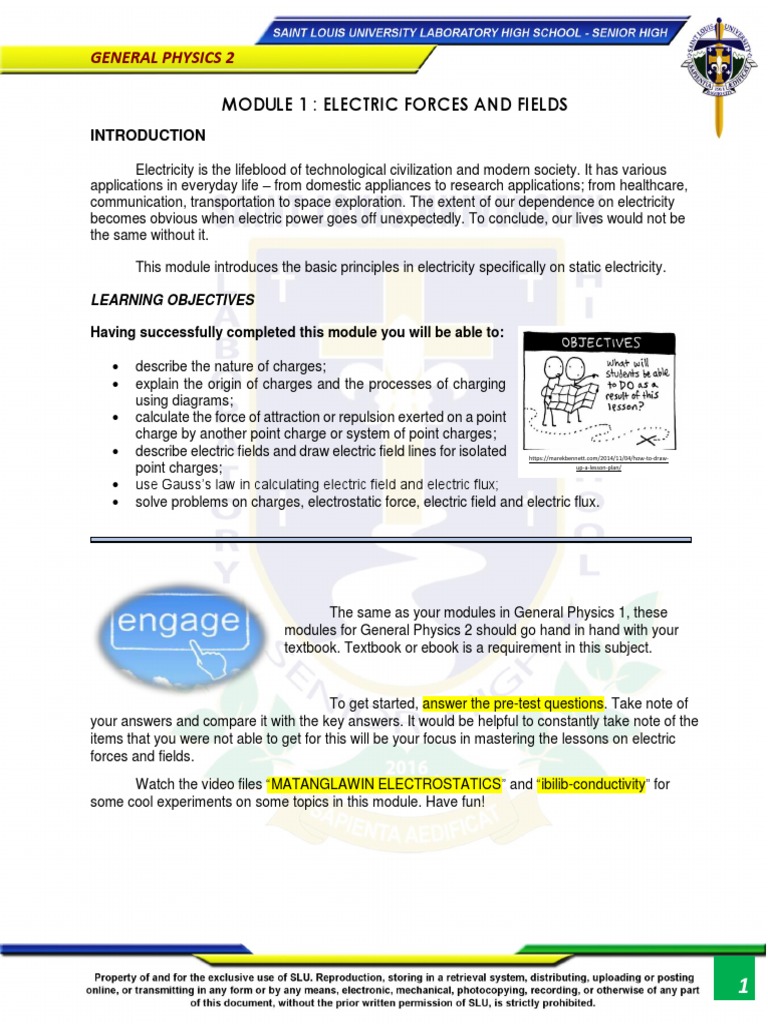 Module 1 - Electric Forces and Fields | PDF | Electric Charge ...