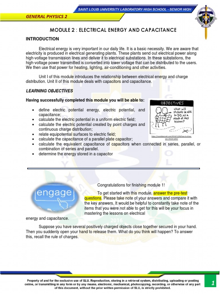 Module 2 - Electrical Energy and Capacitance | PDF | Capacitor | Dielectric