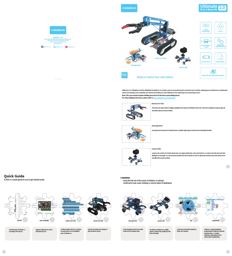 Ultimate 2.0 Robot Kit Instructions | PDF | Screw | Robot