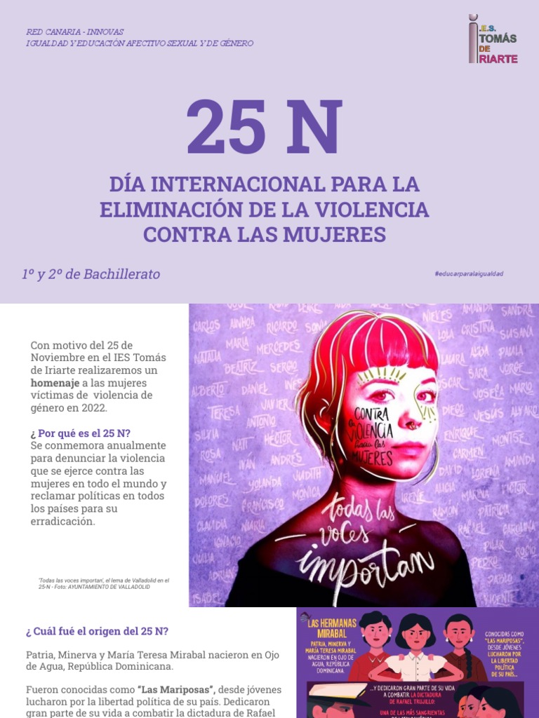 Presentación Tutorías Bach 25N PDF | PDF | La violencia contra las mujeres | Igualdad de género