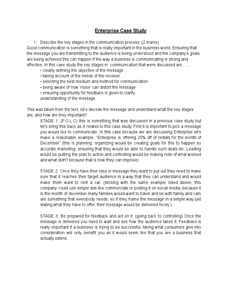 Enterprise Case Study | PDF | Communication | Cognition